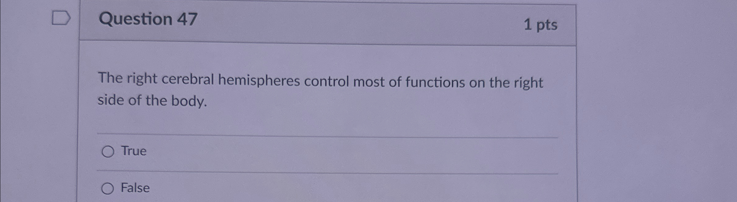Solved Question 471 ﻿ptsThe right cerebral hemispheres | Chegg.com