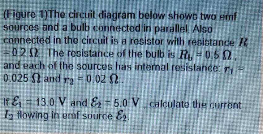 Solved Part B Calculate the current I, flowing in emf source | Chegg.com