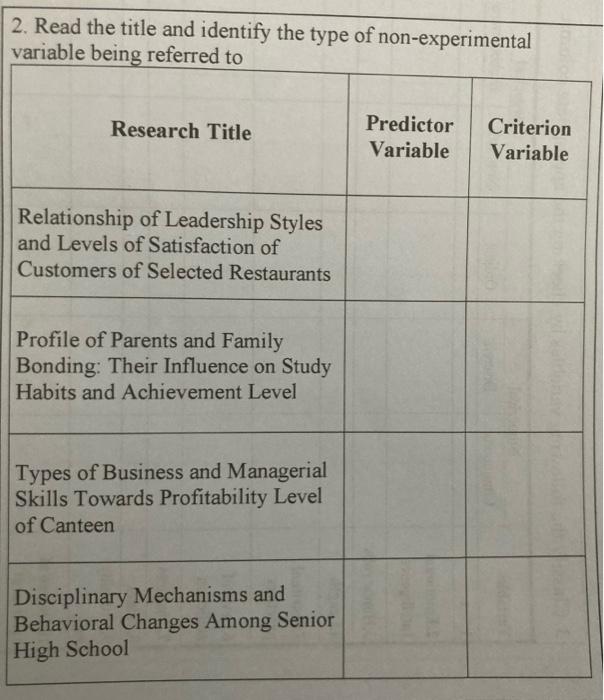 Solved 3. Classify the following variables by checking the | Chegg.com