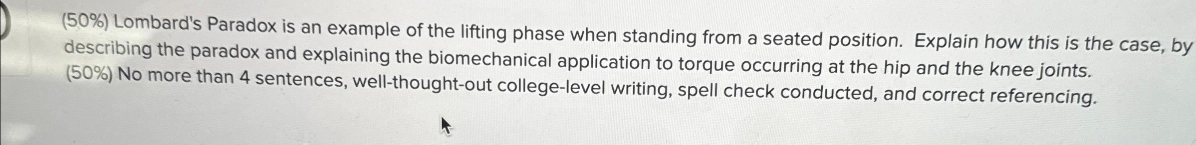 Solved (50%) ﻿Lombard's Paradox is an example of the lifting | Chegg.com