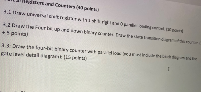 Solved egisters and Counters (40 points) 3.1 Draw universal | Chegg.com