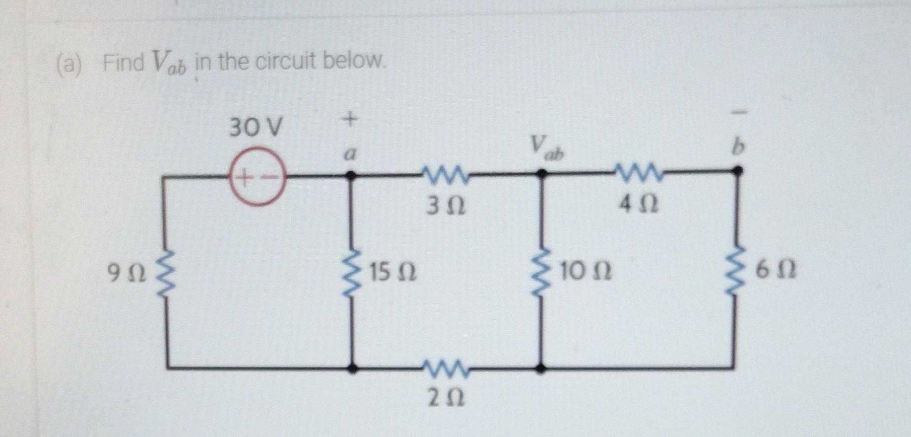 Solved (a) Find Vab in the circuit below. | Chegg.com