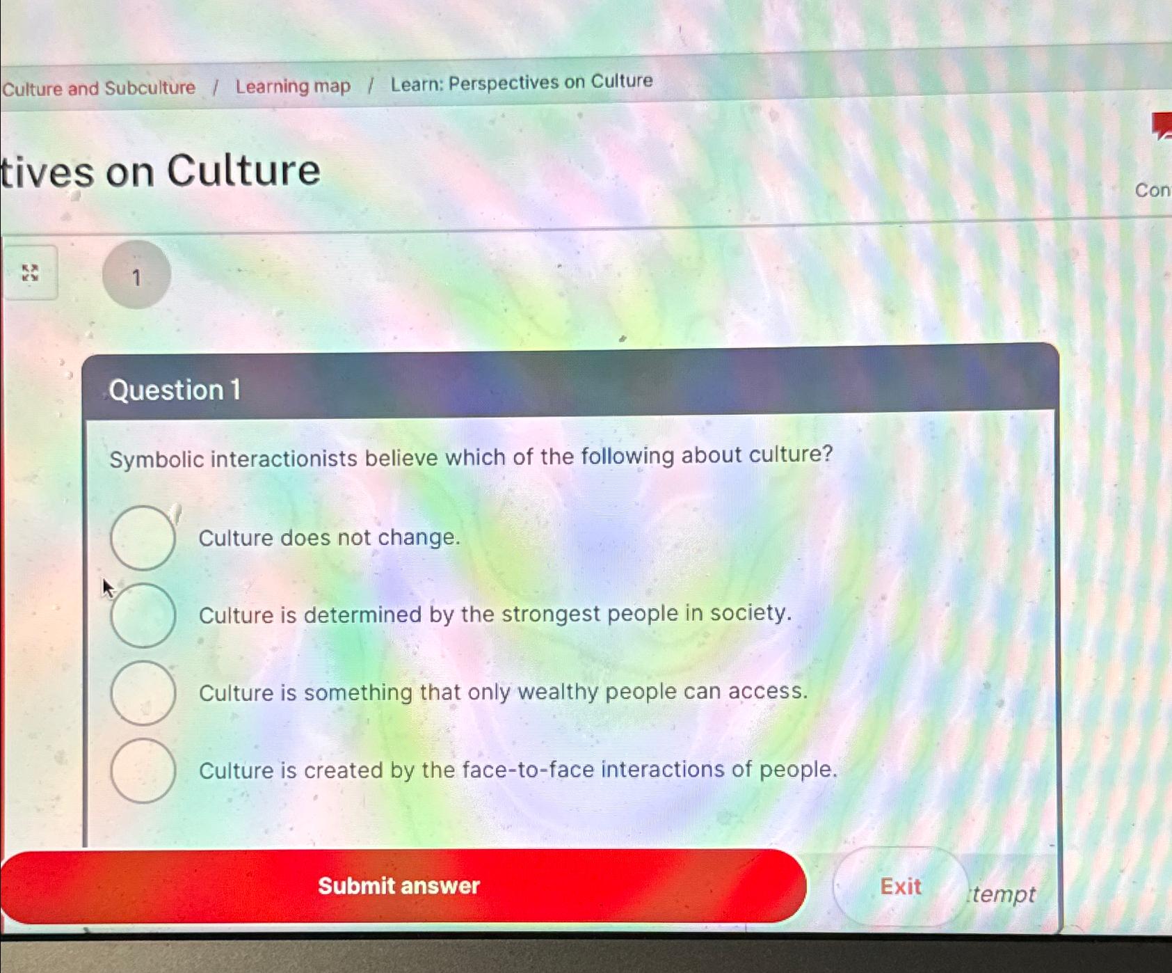 Solved Culture and Subculture / ﻿Learning map / ﻿Learn: | Chegg.com