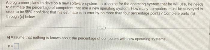 Solved A programmer plans to develop a new software system. | Chegg.com