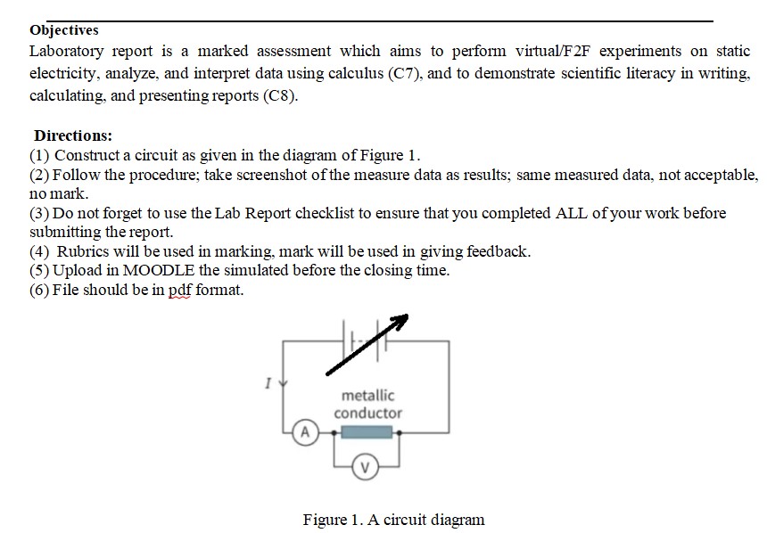 ObjectivesLaboratory report is a marked assessment | Chegg.com
