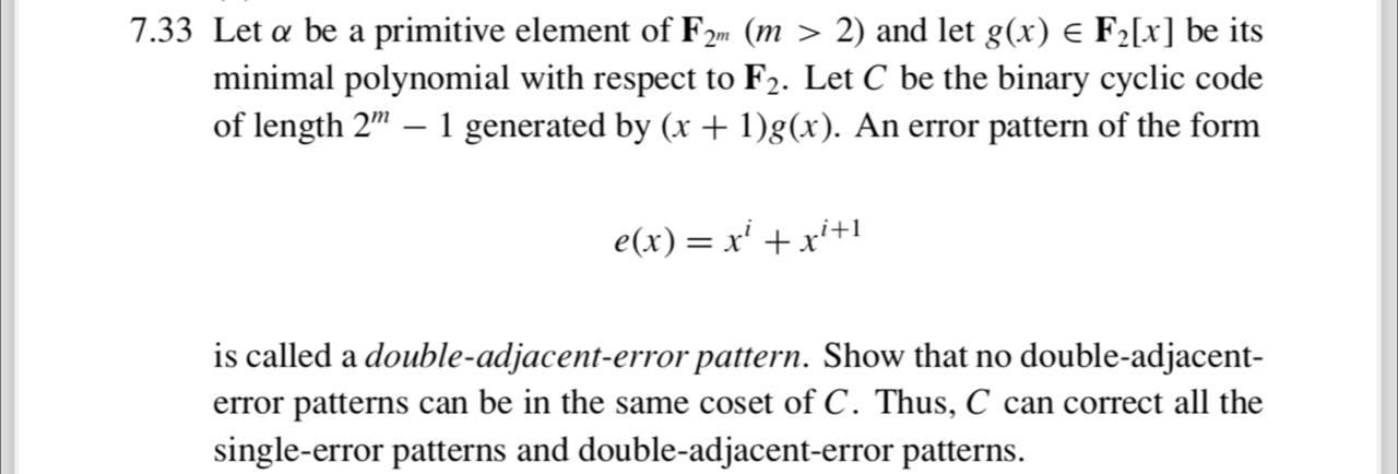Solved 7.33 ﻿Let α ﻿be a primitive element of )>(2 ﻿and let | Chegg.com