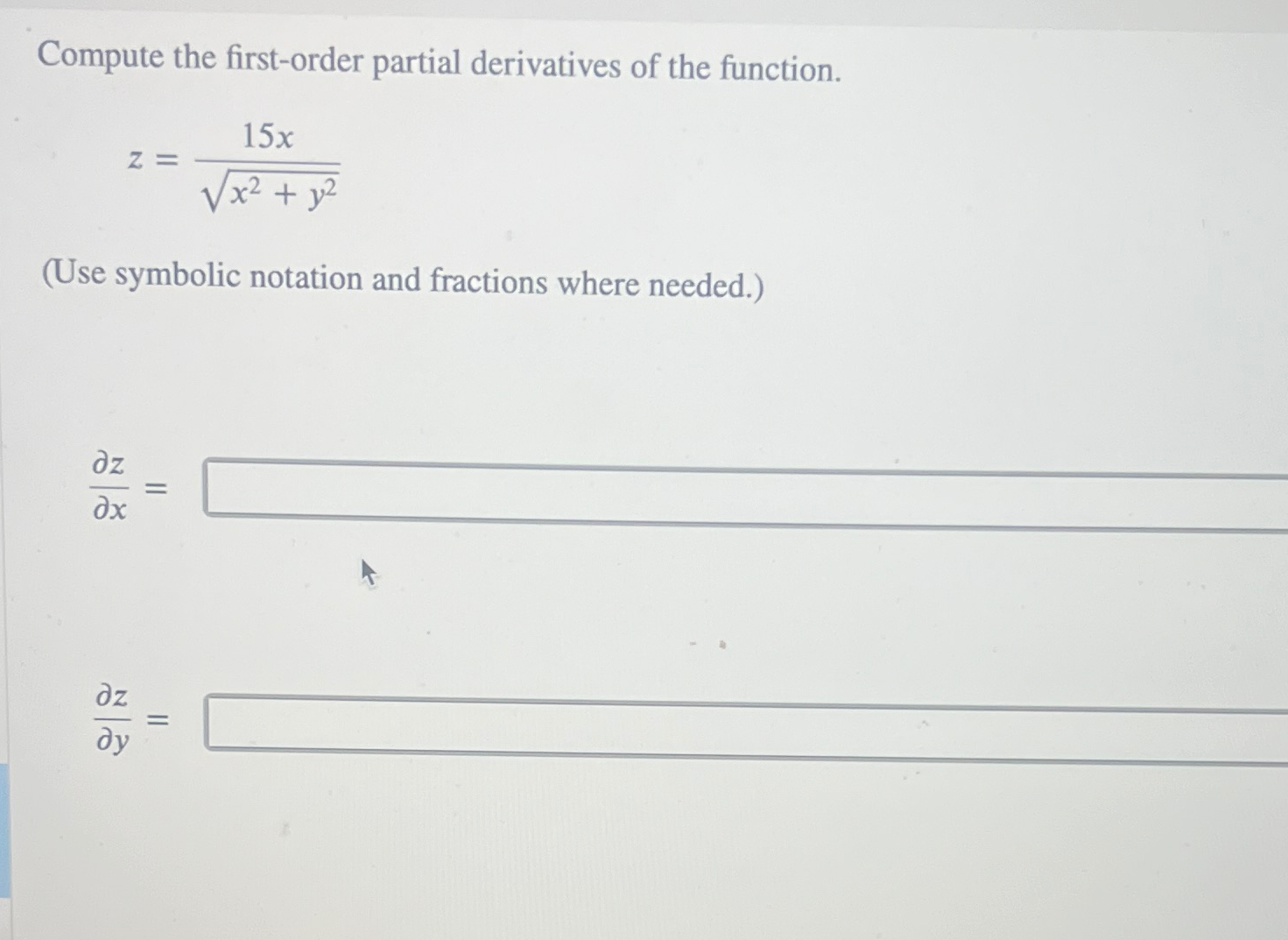 Solved Compute The First Order Partial Derivatives Of The 