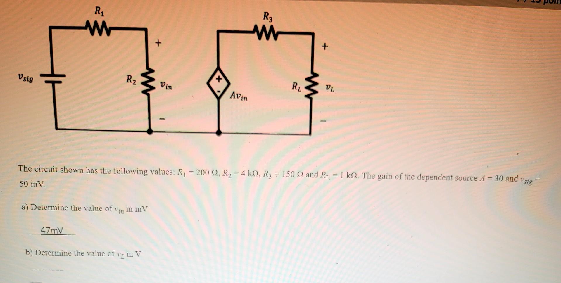 Solved The circuit shown has the following values: | Chegg.com