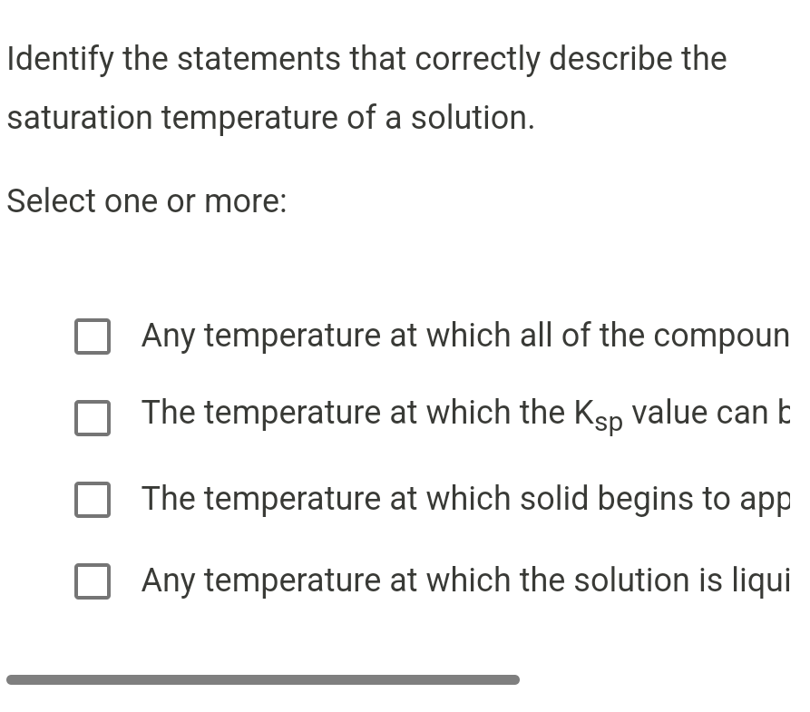 Solved Identify the statements that correctly describe the | Chegg.com