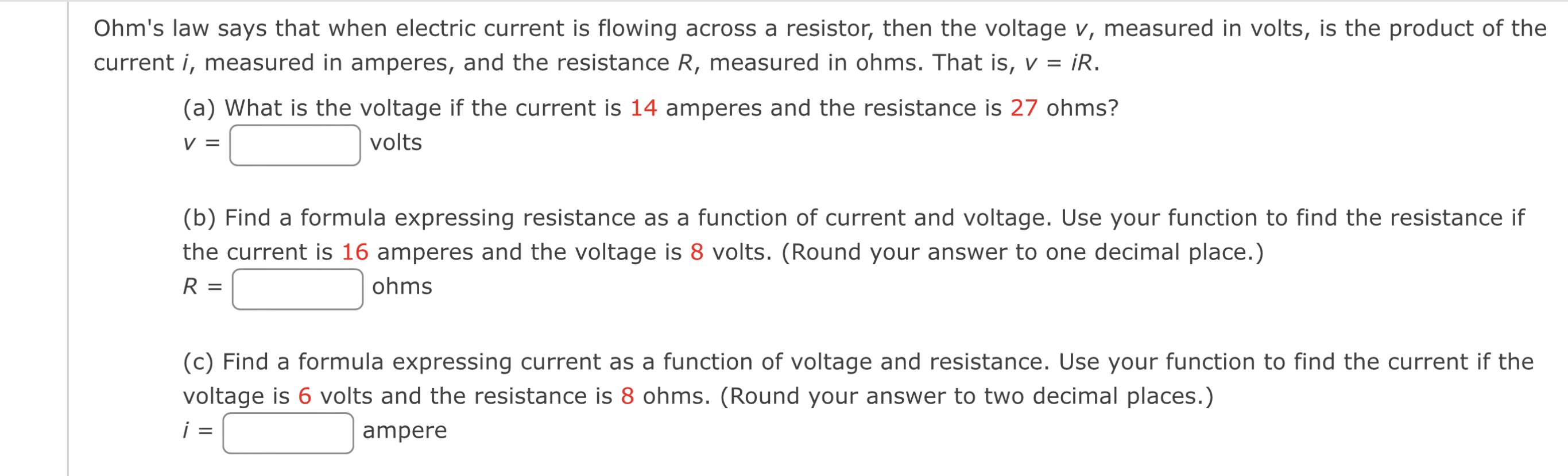 Solved Ohm's law says that when electric current is flowing | Chegg.com