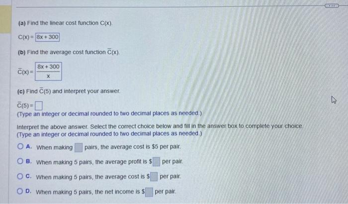 Solved (d) Find Cˉ(500) and interpret your answer. cˉ(500)= | Chegg.com
