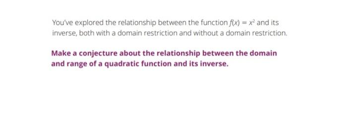 Solved You've explored the relationship between the function | Chegg.com
