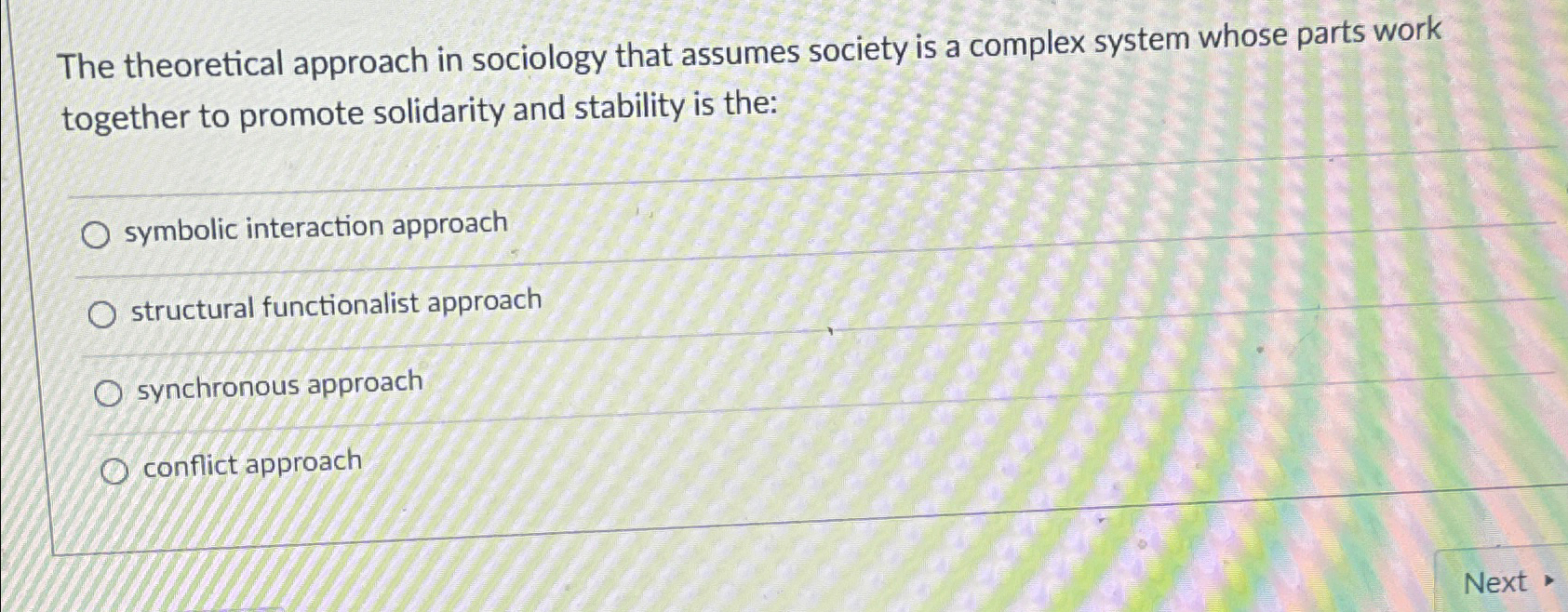 Solved The theoretical approach in sociology that assumes | Chegg.com