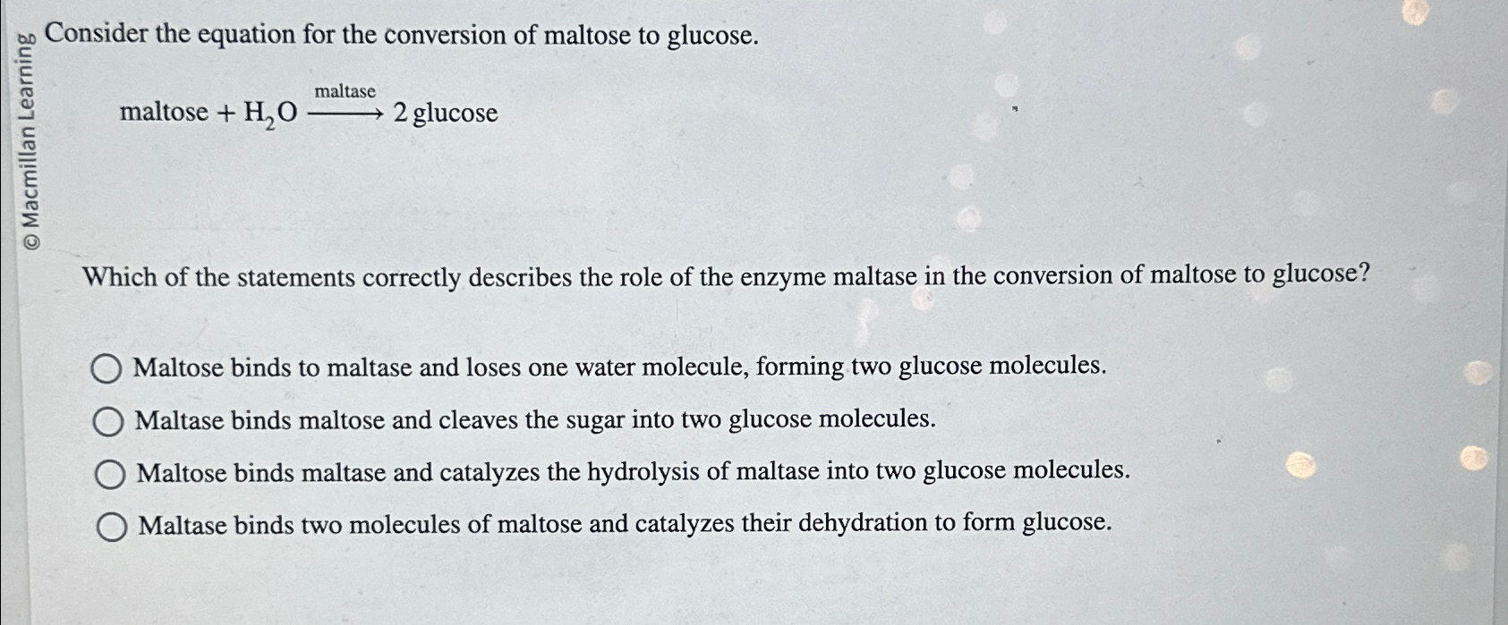 Solved Consider the equation for the conversion of maltose | Chegg.com