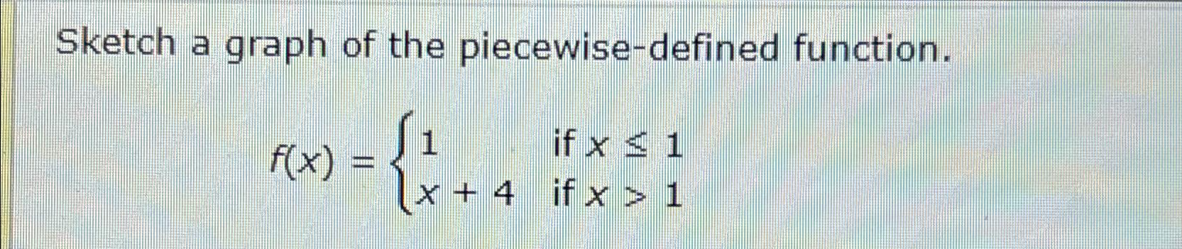 Solved Sketch a graph of the piecewise-defined | Chegg.com
