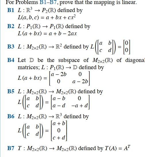 Solved B1 L:R3→P2(R) defined by L(a,b,c)=a+bx+cx2 B2 | Chegg.com