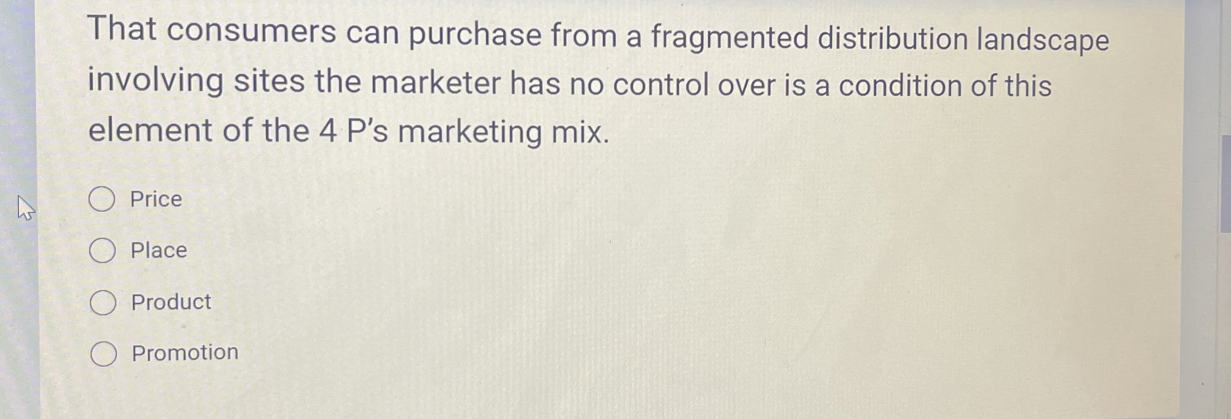 Solved That consumers can purchase from a fragmented | Chegg.com