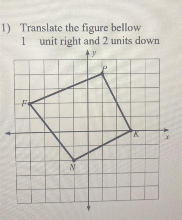 Solved 1) Translate the figure bellow unit right and 2 units | Chegg.com