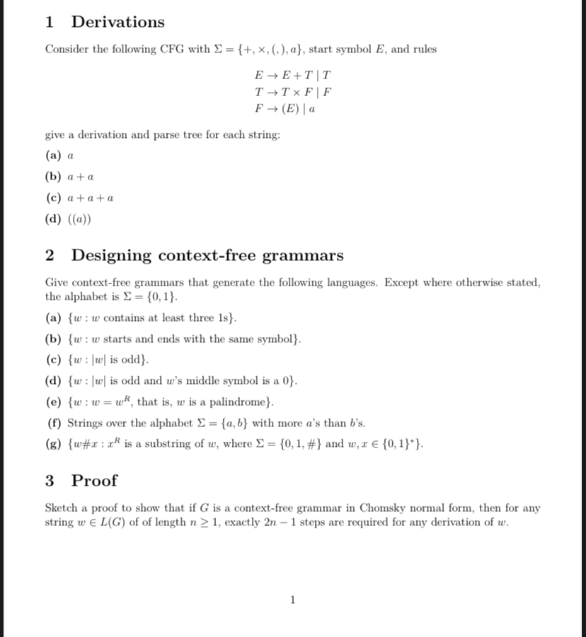 Solved 1 DerivationsConsider the following CFG with | Chegg.com Solved 1 DerivationsConsider the following CFG with | Chegg.com