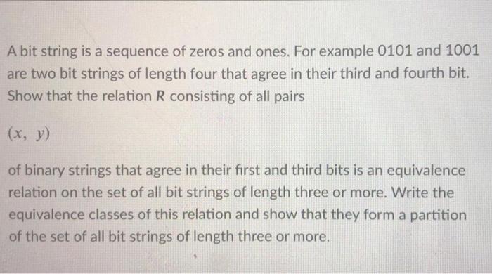 Solved A bit string is a sequence of zeros and ones. For | Chegg.com