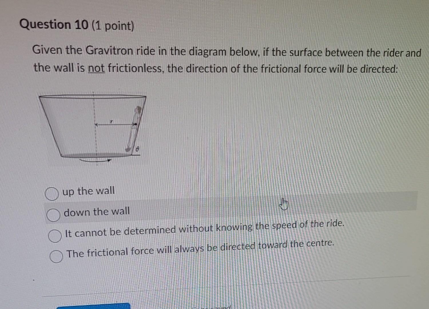 Solved Given the Gravitron ride in the diagram below, if the | Chegg.com