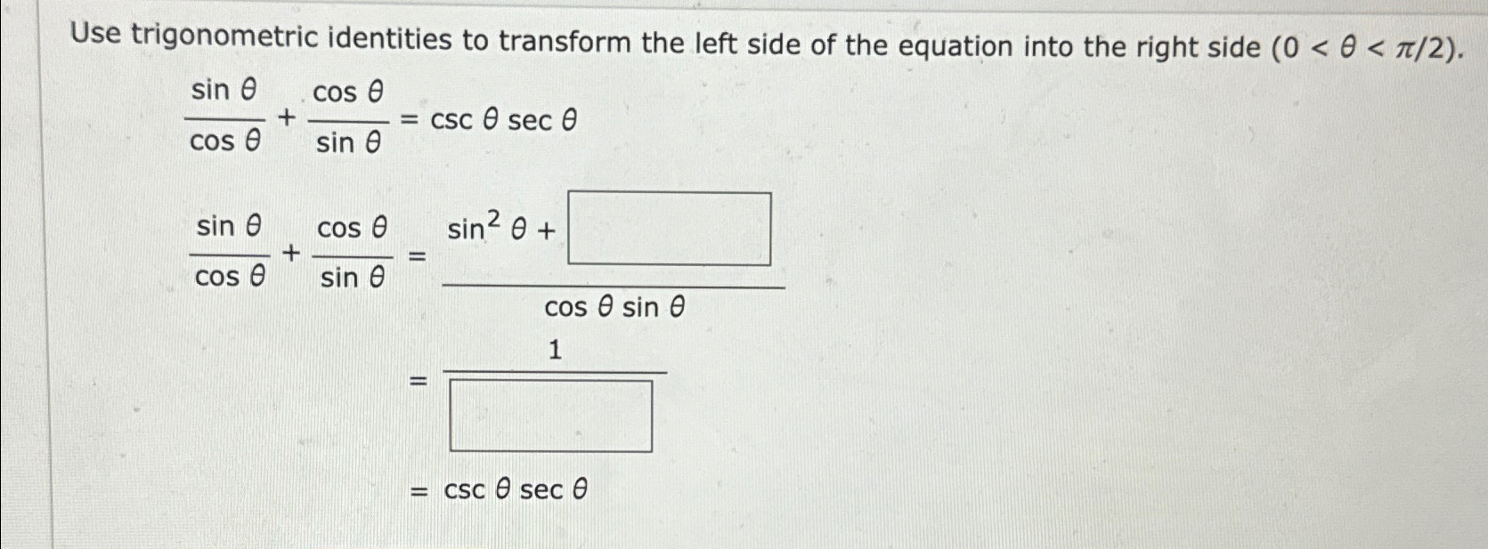 Solved Use trigonometric identities to transform the left | Chegg.com