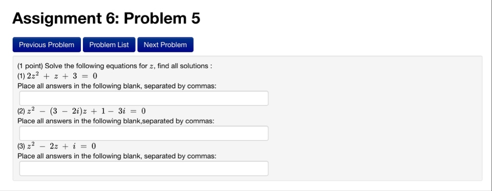 Solved Assignment 6: Problem 5(1 ﻿point) ﻿Solve the | Chegg.com