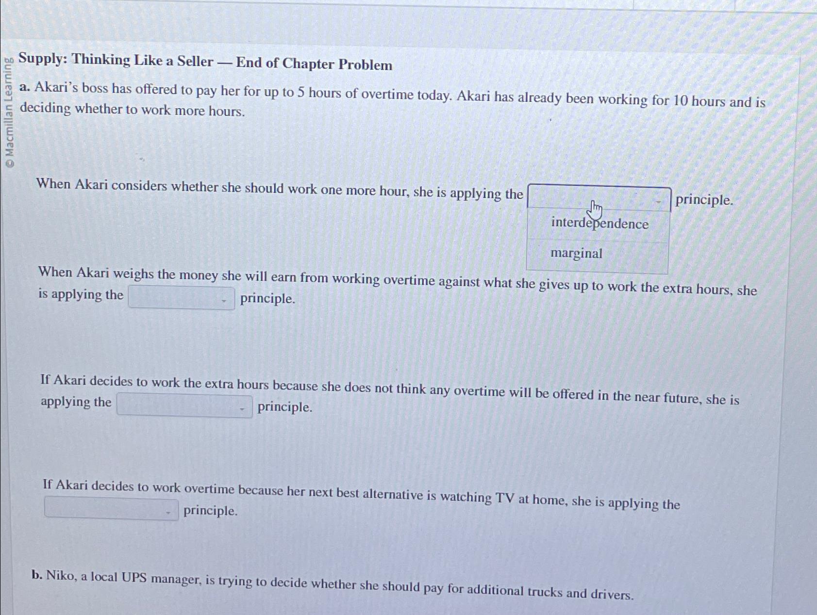 Solved Supply: Thinking Like a Seller — ﻿End of Chapter | Chegg.com