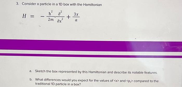 Solved 3. Consider a particle in a 1D box with the | Chegg.com