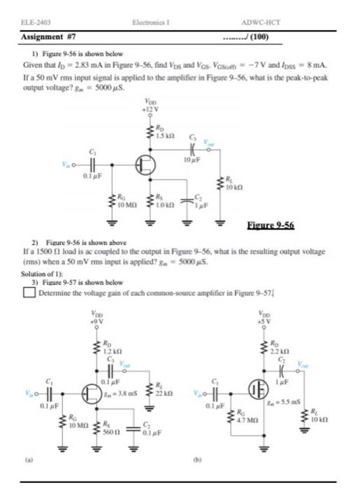 Solved ELE-2403 Electronics ADWC-HCT Assignment #7 ....J | Chegg.com