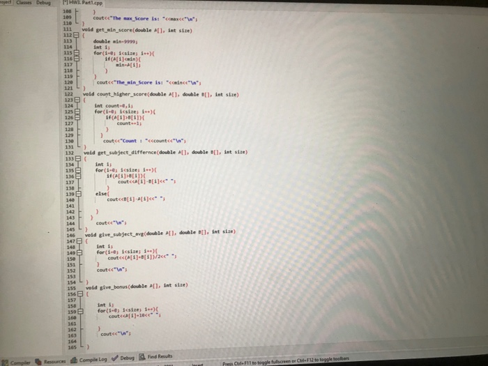 Solved Project Classes Debug (HW. Part1.cpp 1/Students | Chegg.com