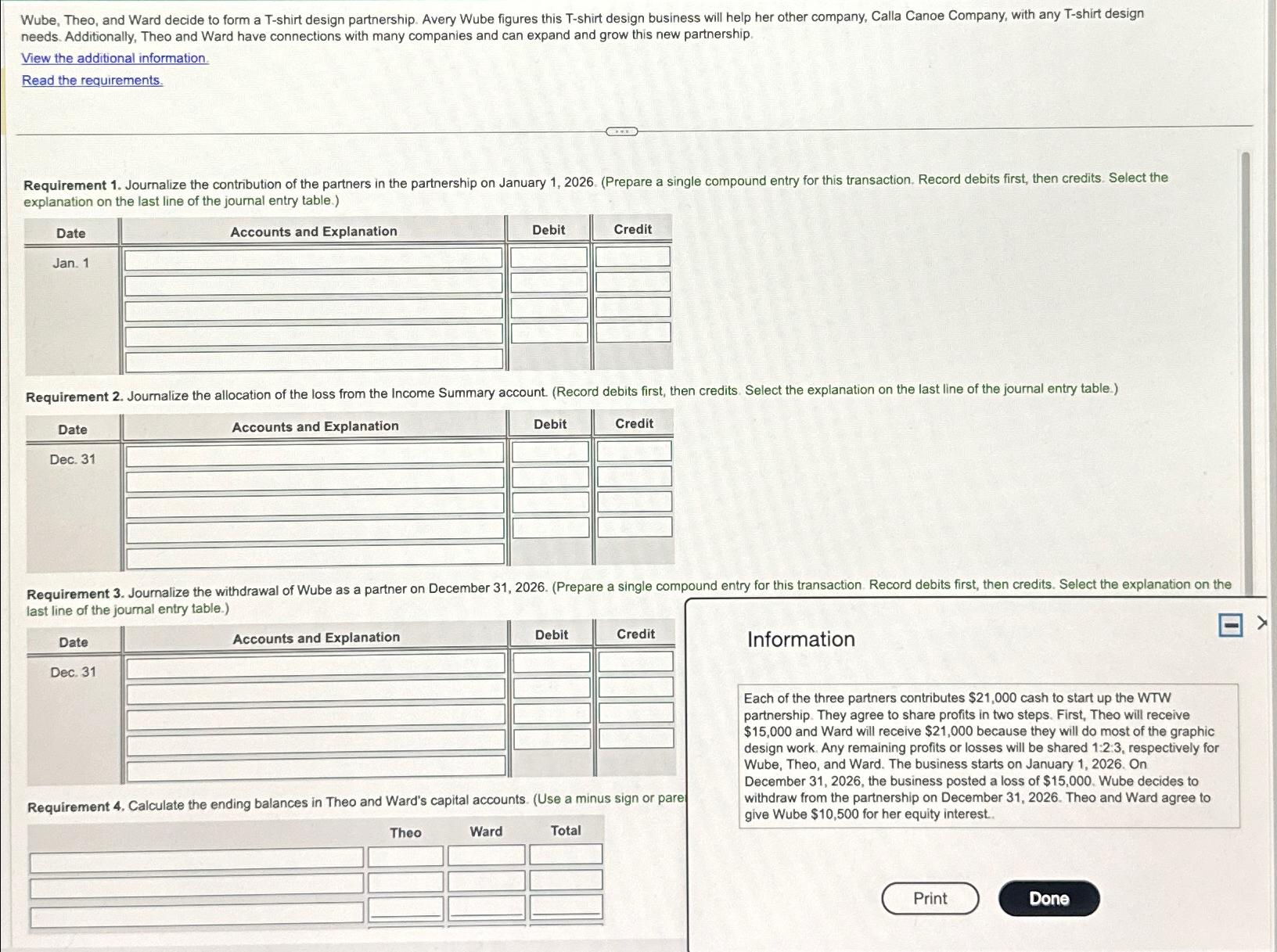 Solved needs. Additionally, Theo and Ward have connections | Chegg.com