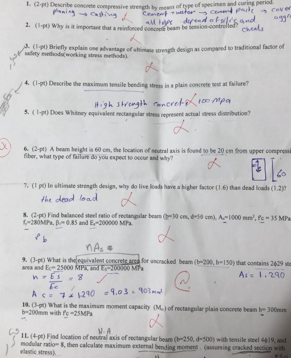 Solved (2-pt) ﻿Describe concrete compressive strength by | Chegg.com