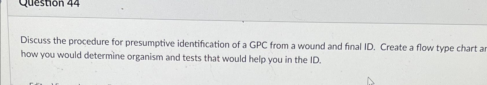 Solved Discuss the procedure for presumptive identification | Chegg.com