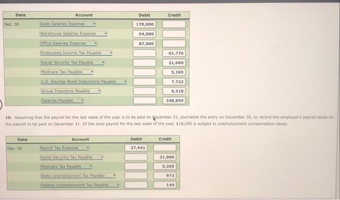 Solved Entries for Payroll and Payroll Taxes The following | Chegg.com