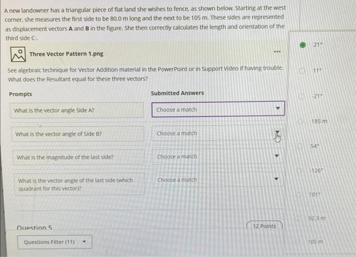 Solved A new landowner has a triangular piece of flat land | Chegg.com