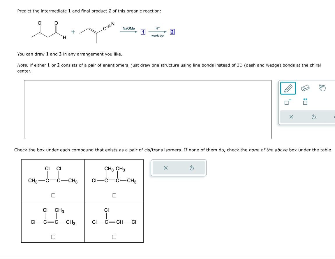 Solved Predict the intermediate 1 ﻿and final product 2 ﻿of | Chegg.com