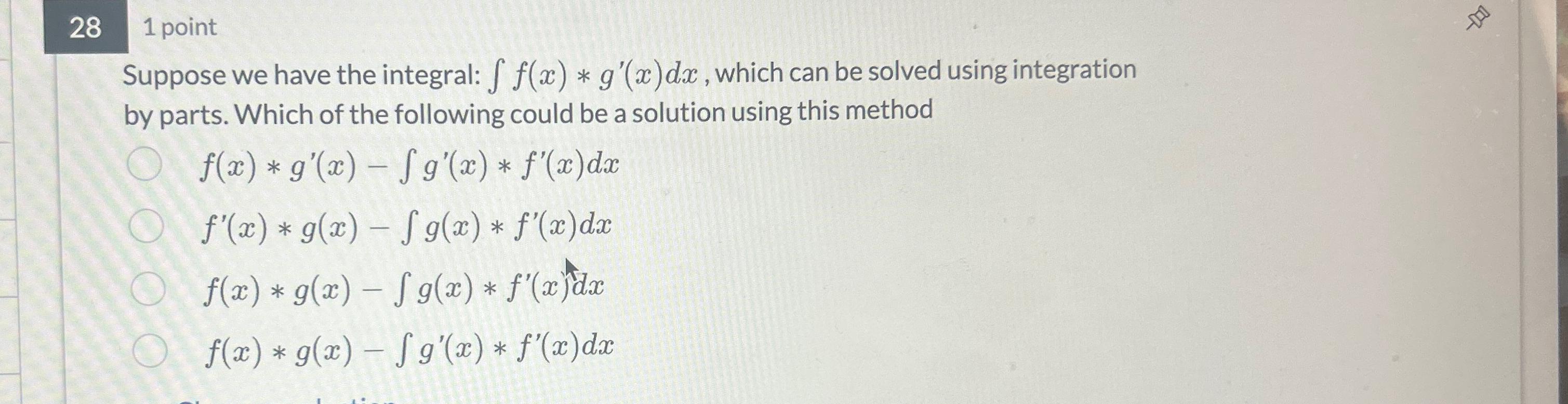 Solved 281 ﻿pointSuppose we have the integral: | Chegg.com