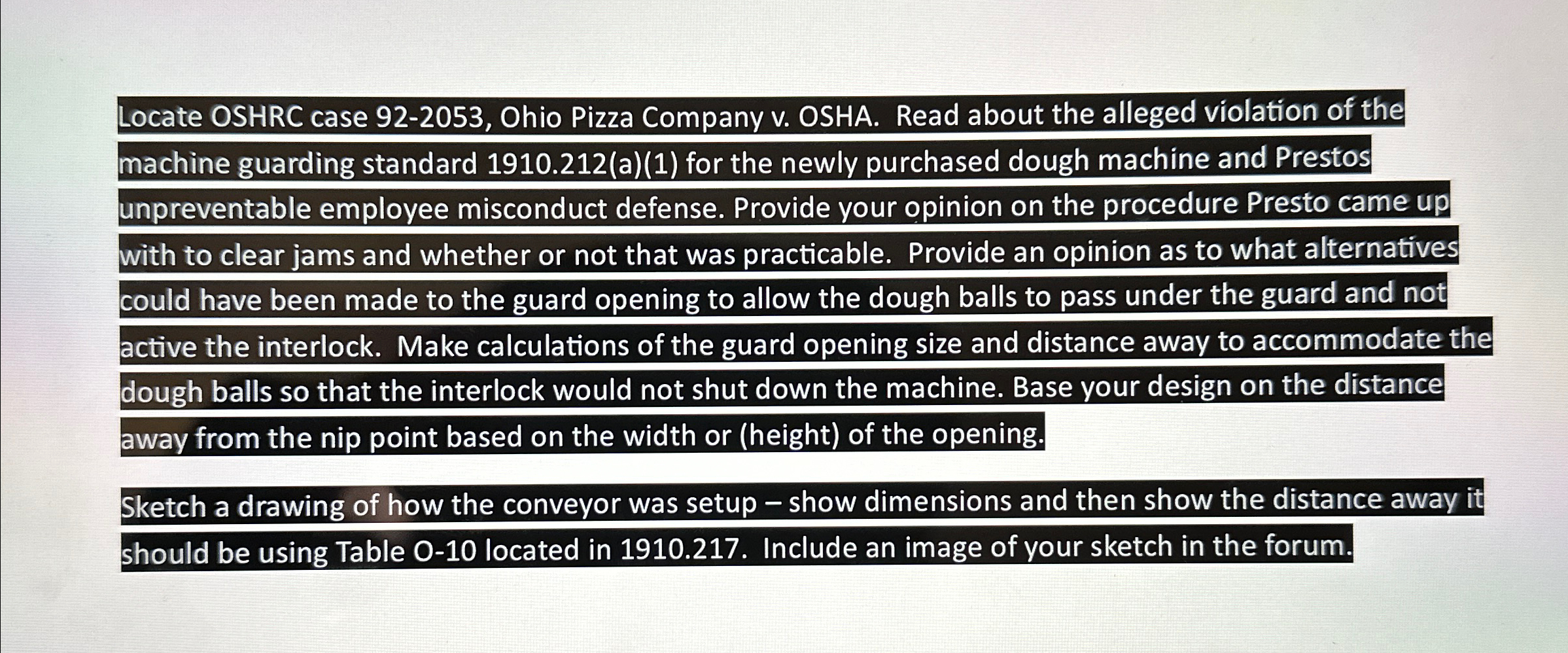 Solved Locate OSHRC case 92-2053, ﻿Ohio Pizza Company v. | Chegg.com
