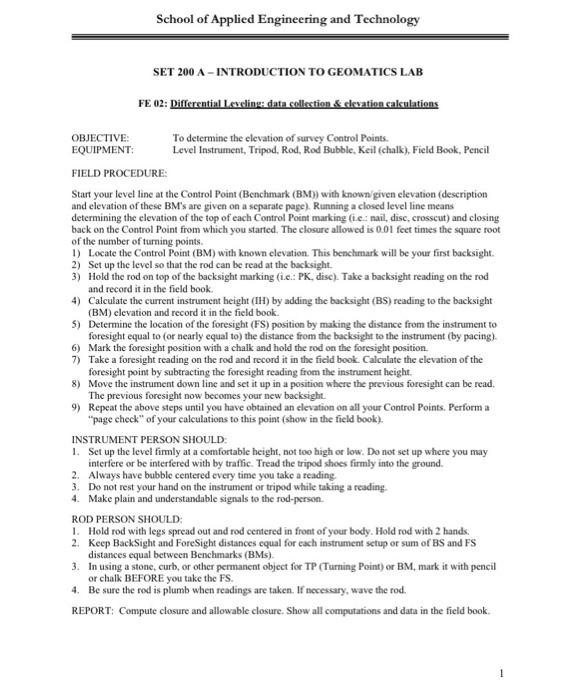 Solved - Field book example (please remember that you can | Chegg.com