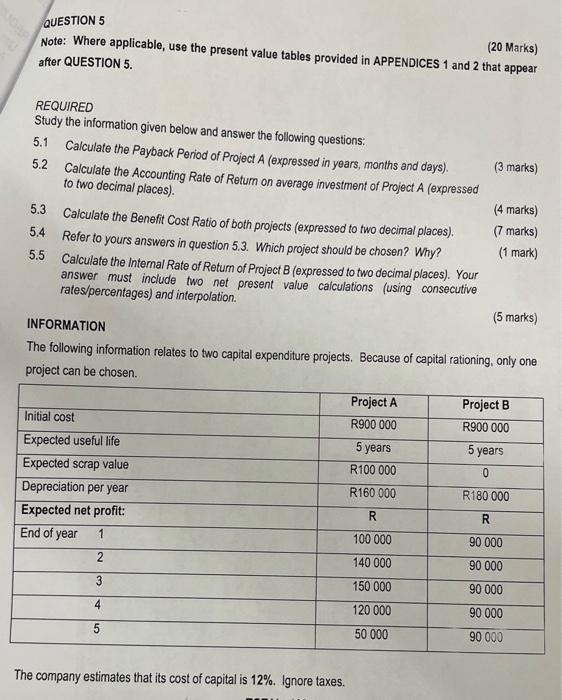 Solved please answer Question 5.1 ; 5.2; 5.3; 5.4; 5.5 using | Chegg.com