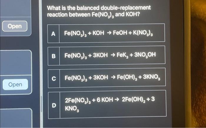Solved What is the balanced double-replacement reaction | Chegg.com