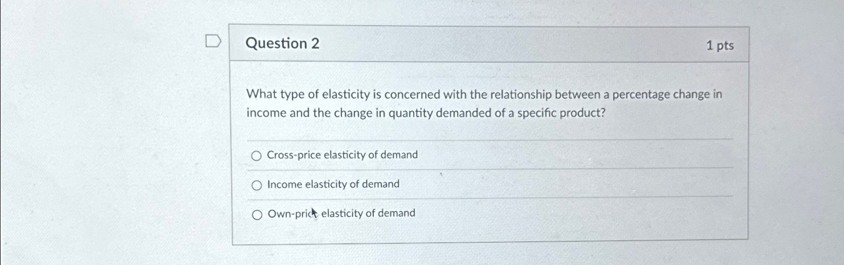 Solved Question 21ptsWhat type of elasticity is concerned | Chegg.com