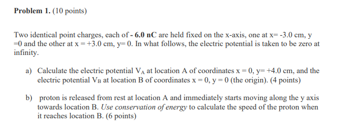 Solved Problem 1. (10 ﻿points)Two identical point charges, | Chegg.com