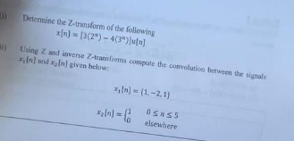 Solved i) ﻿Determine the Z-transform of the | Chegg.com