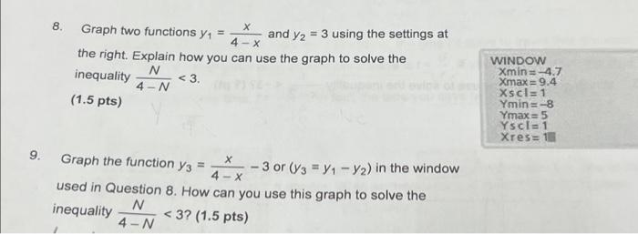8 Graph Two Functions Y14−xx And Y23 Using The 