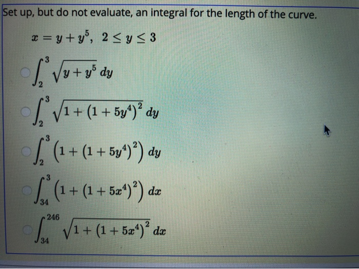 Solved Set up, but do not evaluate, an integral for the | Chegg.com