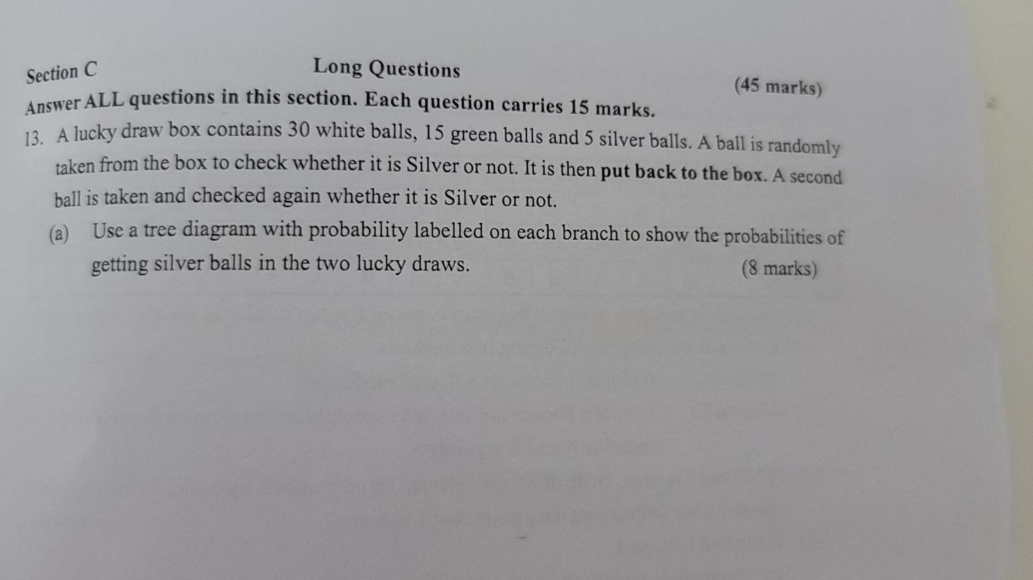Solved Section C Long Questions (45 marks) Answer ALL | Chegg.com
