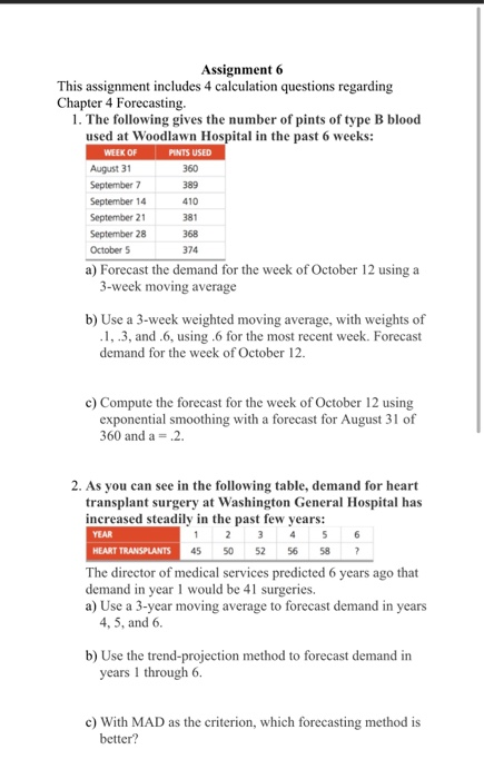 Solved Assignment 6 This assignment includes 4 calculation | Chegg.com