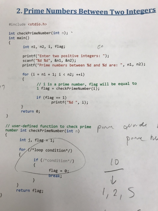 Solved 2. Prime Numbers Between Two Integers #include int | Chegg.com